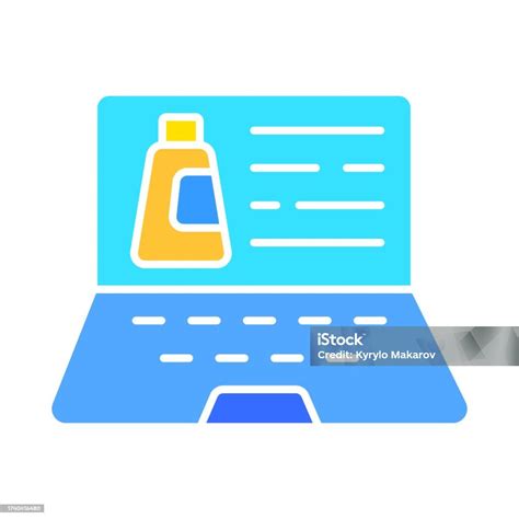 화장품 라인 아이콘이 있는 노트북을 엽니다 기술 개인용 컴퓨터 게임 교육 인터넷 사업과 광고를 위한 흰색 배경에 벡터 컬러