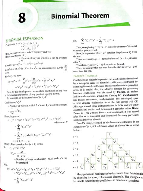 8binomeal Theorem Pdf