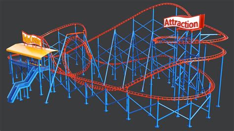 3d model rollercoaster turbosquid 1950444