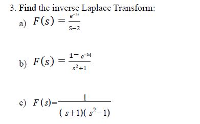 Solved Find The Inverse Laplace Chegg Com