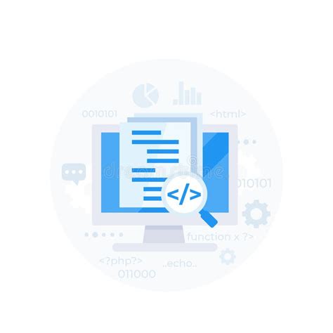 Code Review Or Software Development Vector Stock Vector Illustration Of Computer Framework