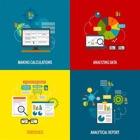 Data Analytics Flat Set 462465 Vector Art At Vecteezy