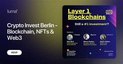 Alex Bird On Linkedin Crypto Invest Berlin Blockchain Nfts And Web3 · Luma
