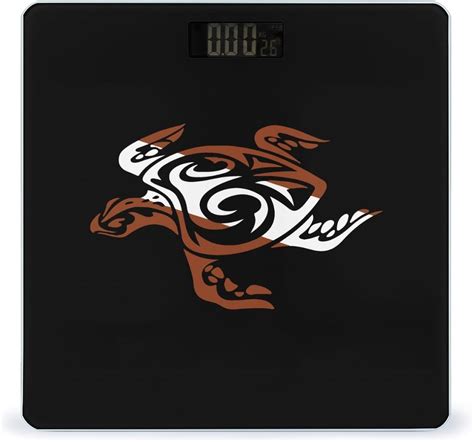 Scuba Dive Tribal Sea Turtle Digital Bathroom Weight Scale Round Corner