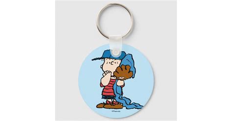 Peanuts Linus In His Baseball Gear Keychain Zazzle