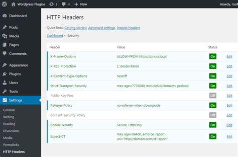 Headers Wordpress Plugin