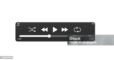 버튼이있는 음악 플레이어 인터페이스 다운로드 바 트렌디 한 노래 보드 미디어 플레이어 앱 템플릿 스마트 폰 Pc 또는 태블릿 용 평면 디자인 앱 템플릿 벡터 그림 놀기에