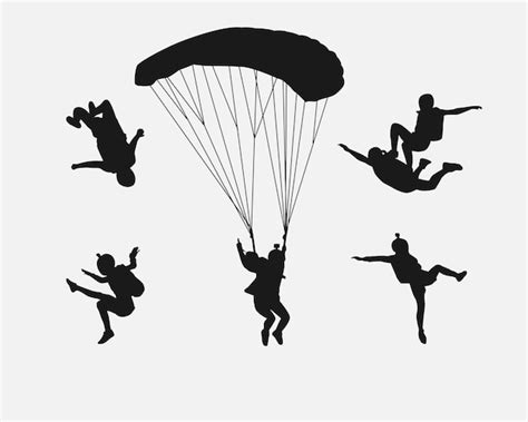 Skydiving Silhouette Vectors And Illustrations For Free Download Freepik