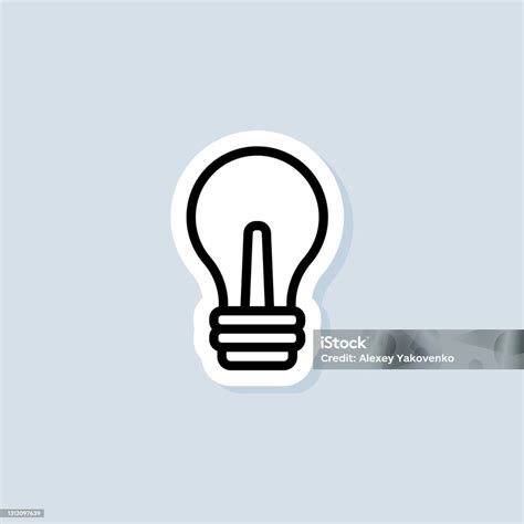 전구 스티커 크리에이티브 아이디어 아이콘 솔루션 기호 램프 아이콘 아이디어 창의성 창조적 인 아이디어 마음 생각의 상징 격리된