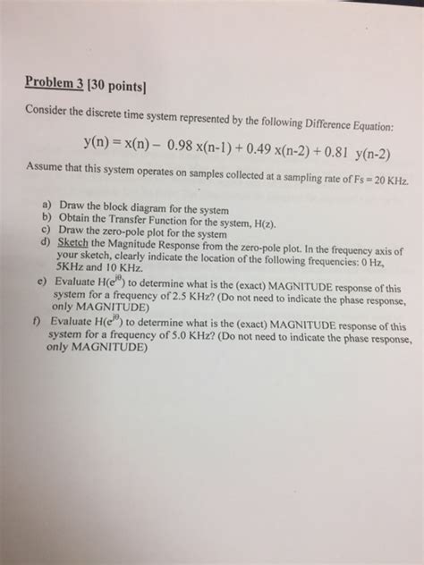 Solved Problem Points Consider The Discrete Time Chegg Com