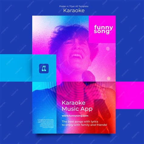 그라디언트 가라오케 파티 포스터 템플릿 무료 Psd 파일