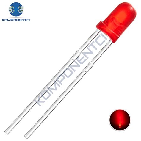 3mm Led Kırmızı Diyot Diffused 1 Adet Komponentci