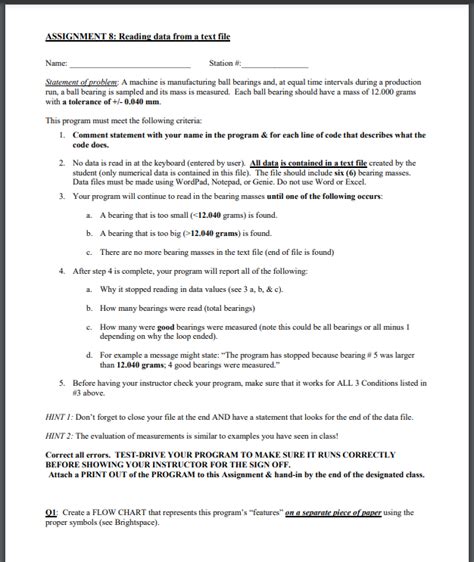 Solved Assignment 8 Reading Data From A Text File Name