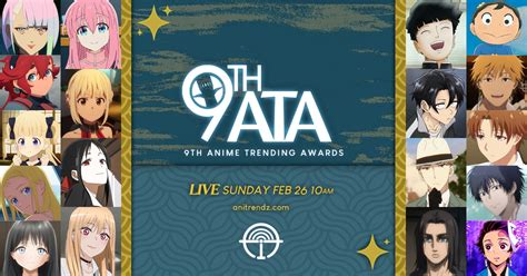 9th Anime Trending Awards To Livestream On Feb 25 2023