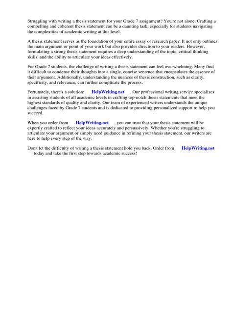 Thesis Statement Grade 7 Pdf Essays Thesis