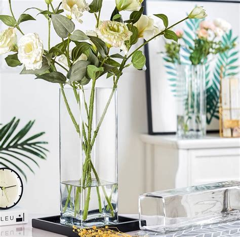 Rectangular Glass Vase Furniture And Home Living Home Decor Vases