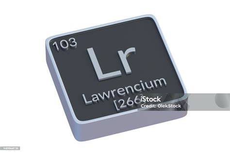 흰색 배경에 분리된 주기율표의 Lawrencium Lr 화학 원소 화학 원소의 금속 기호 3d 렌더링 0명에 대한 스톡 사진 및 기타 이미지 Istock