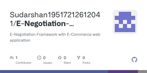 Github Sudarshan19517212612041e Negotiation Framework With E Commerce E Negotiation