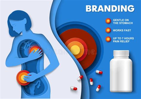 止痛药医药品牌塑造3d矢量图 向量例证 插画 包括有 正横 产品 亚伯・ 月经 程序包 关心 253956751