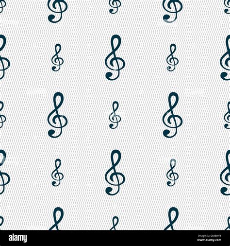 Treble Clef Icon Seamless Abstract Background With Geometric Shapes