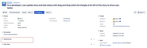 The Drag And Drop Option Is Missing From The Attachments Panel In Jira