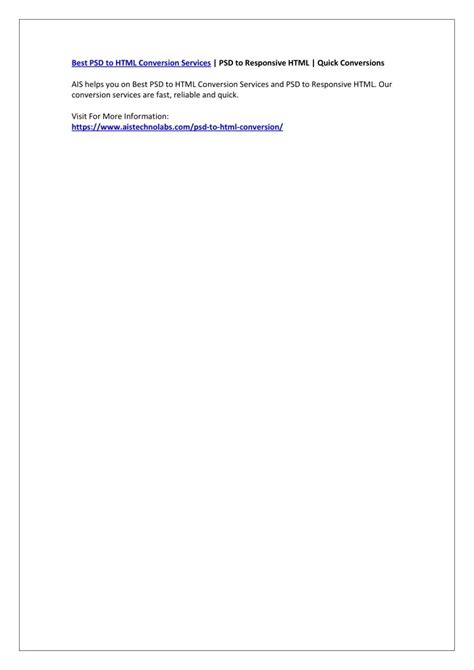 Ppt Best Psd To Html Conversion Services Psd To Responsive Html Quick Conversions