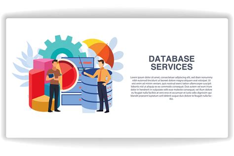 A Man Is Understanding The Database Website Page Database Services Modern Flat Design Concept