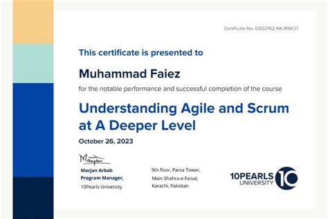 Muhammad Faiez On Linkedin 10pearls University Certificate