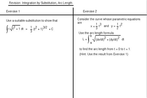 Integration Math100 Revision Exercises Resources Mathematics And Statistics University