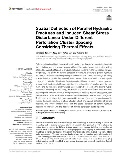 Pdf Spatial Deflection Of Parallel Hydraulic Fractures And Induced