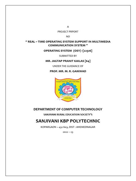 Osy Micro Project Pdf