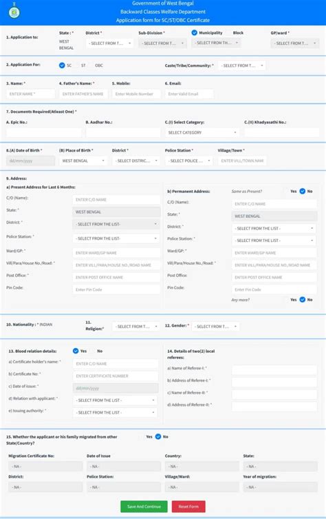 Kolkata Caste Certificate 2025 Apply For Sc St Obc Online