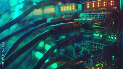 Blinking Lights On Ethernet Cable Linked To Router Port Rj45