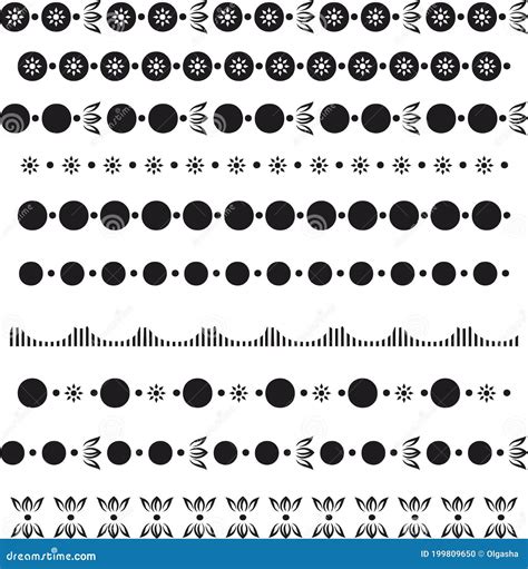 Decorative Delimiter Separator Text And Graphic Element Lines For Design Stock Vector