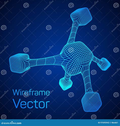 Wireframe Mesh Molecule Stock Vector Illustration Of Biotechnology 97695942