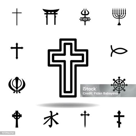 종교 의 상징 가톨릭 아이콘 종교 기호 그림의 요소입니다 기호 및 기호 아이콘은 웹 로고 모바일 앱 Ui Ux에 사용할 수 있습니다 0명에 대한 스톡 벡터 아트 및 기타