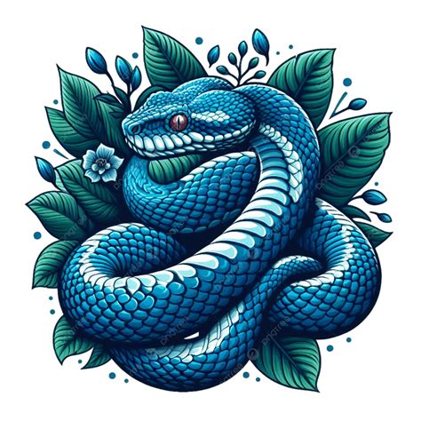 투명한 배경에 녹색 잎이 있는 파란색의 3d 킹 코브라 위험한 뱀 투명한 배경에 녹색 잎이 있는 파란색의 3d 킹 코브라 위험한 뱀 녹색 잎을 가진 푸른 색의 킹 코브라