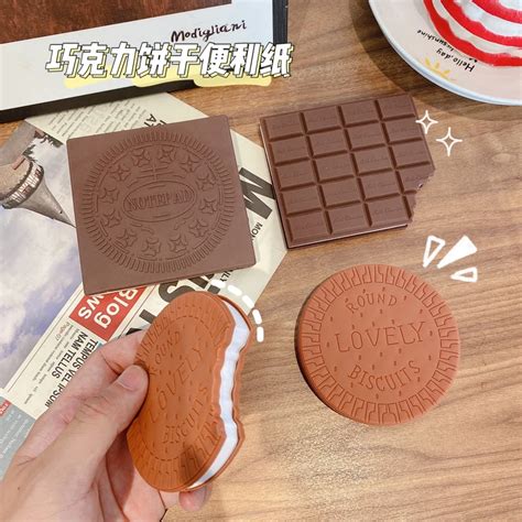 크리 에이 티브 초콜릿 비스킷 노트 용지 비 접착 눈물 노트 패드 학생 빈 작은 노트북 가로 라인 메모장피규어 And 미니어처