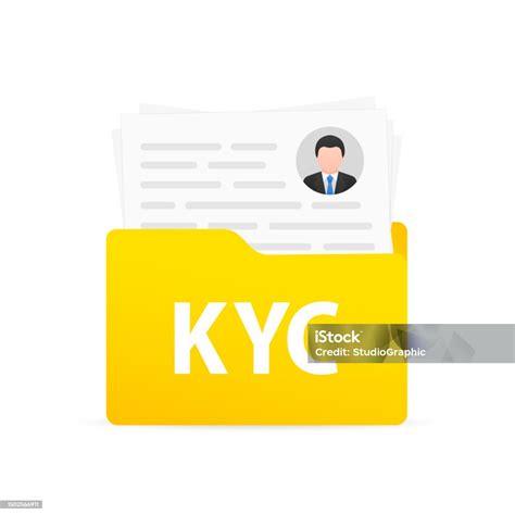 Kyc 또는 고객 개념의 신원을 확인하는 비즈니스로 고객을 알고 있습니다 사업 식별 및 금융 안전에 대한 아이디어 벡터 그림 Know Your Customer에 대한 스톡