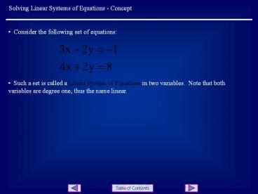PPT Solving Linear Systems Of Equations Concept PowerPoint Presentation Free To Download