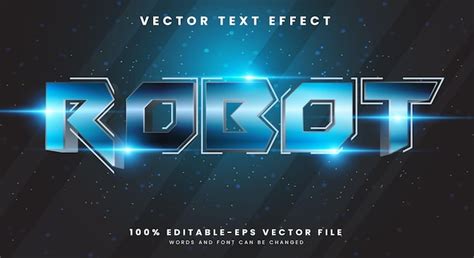 Premium Vector Robot Editable Text Style Theme