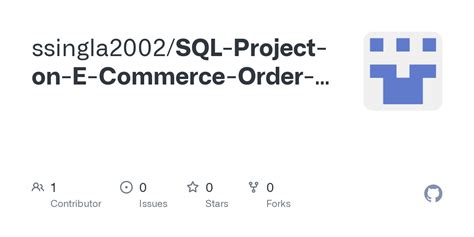 Github Ssingla2002sql Project On E Commerce Order Management System