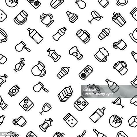 추상 낙서 원활한 패턴 손으로 그린 음료 요소 칵테일 알코올 스케치 벡터 디자인 스타일 배경 일러스트 레스토랑 카페 아이콘 0명에 대한 스톡 벡터 아트 및 기타 이미지