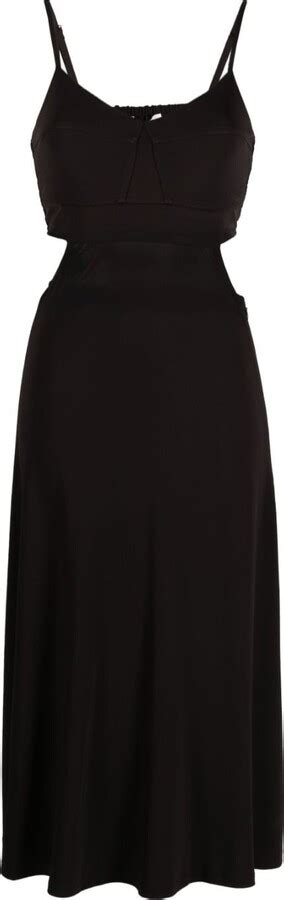Michael Michael Kors Cut Out Detail Midi Dress Shopstyle
