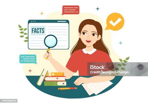 철저한 확인을 위해 신화 대 사실 뉴스가 있는 사실 확인 벡터 일러스트레이션 또는 평면 만화 손으로 그린 랜딩 페이지 템플릿의 증거를 비교합니다 디자인에 대한 스톡 벡터