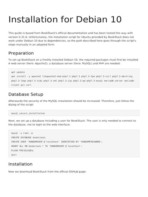 Installation For Debian 10 Pdf World Wide Web Internet And Web