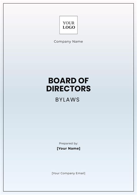 Free Board Of Directors Bylaws Outline Template To Edit Online