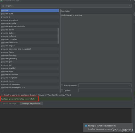 Python Pygame库安装报错解决命令提示符下载python库出现红字 Csdn博客