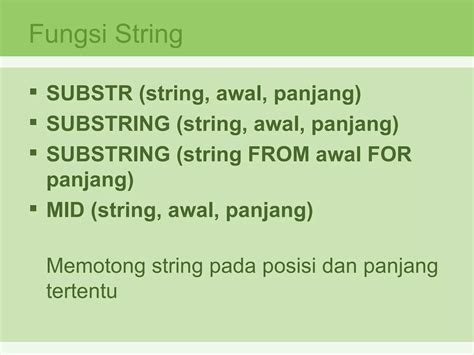 Fungsi Fungsi Di Mysql Ppt