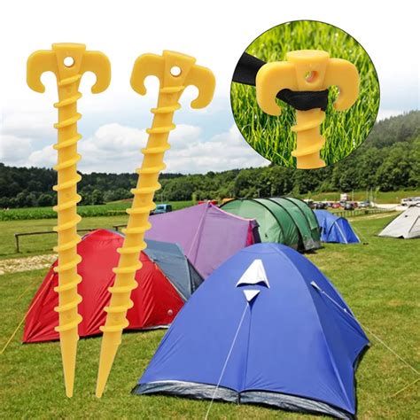 Outdoor Plastic Camping Ground Sand Tent Pegs Screw